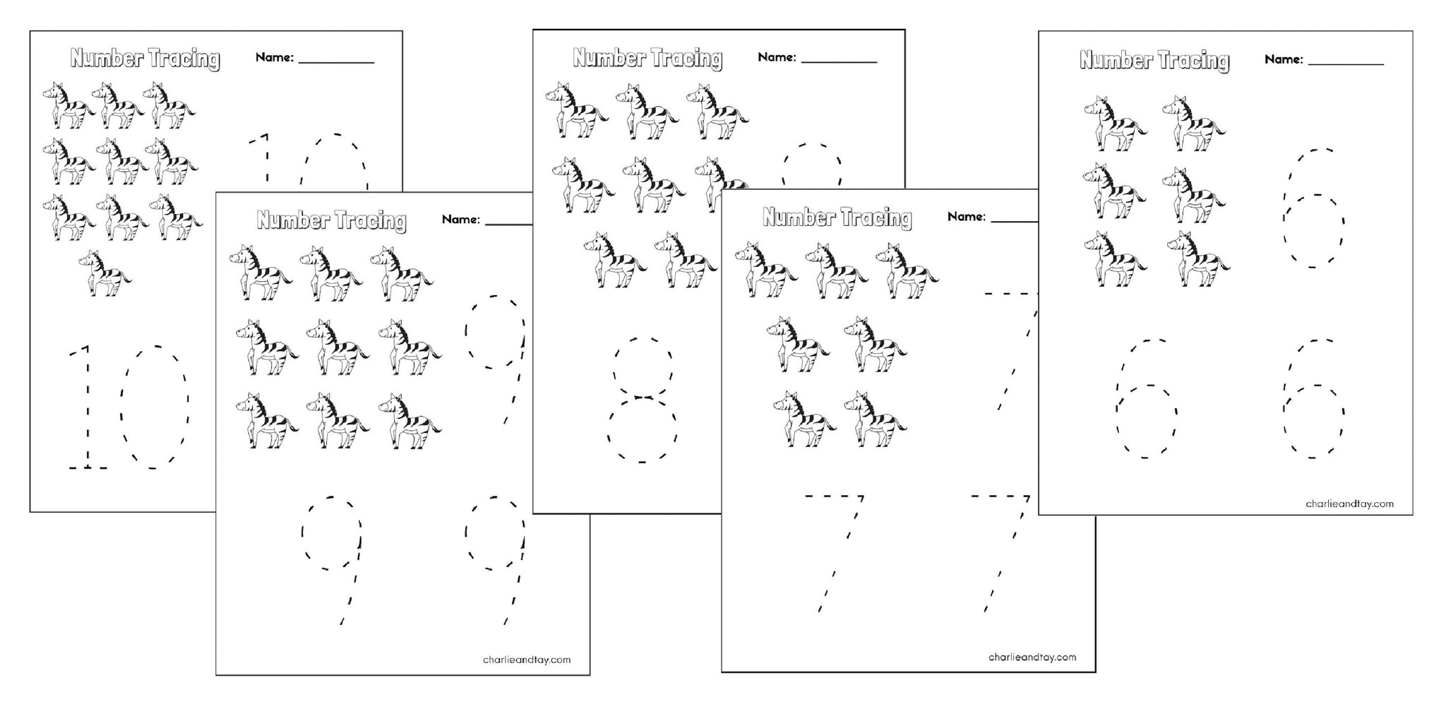 Numbers 6-10 Trace Printables! – Charlie and Tay